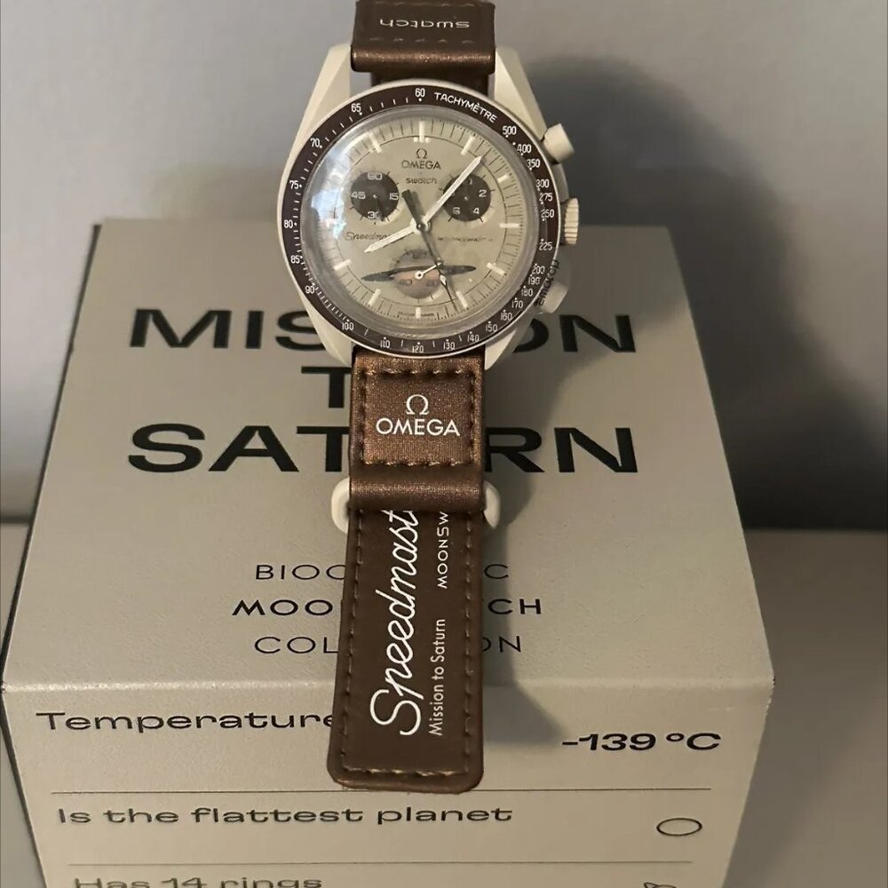 Omega X Swatch Speedmaster Moonswatch Brown Men's Wat… - Gem